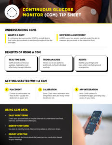Tip Sheet for Continuous Glucose Monitors (CGMs) | Beyond Type 1